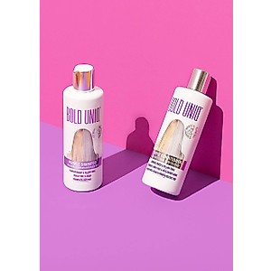 BOLD UNIQ Purple Shampoo & Conditioner Duo - Eliminates Brassy Yellow Tones. Lightens Blonde, Platinum, Ash, Silver and Grays. Paraben & Sulfate Free, Vegan and Cruelty Free.