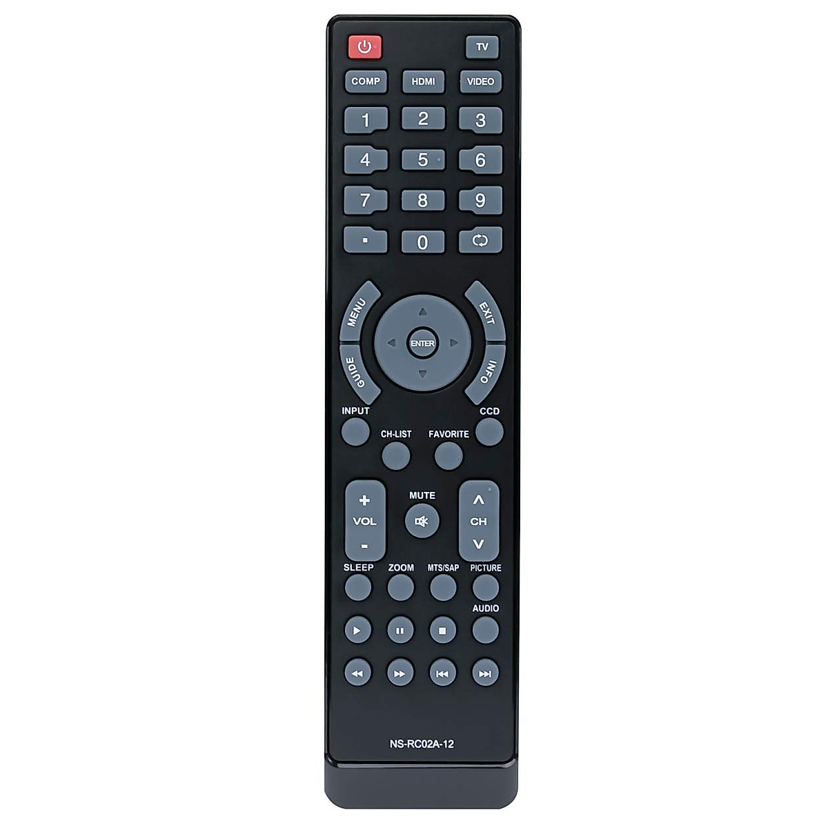 NS-RC02A-12 NSRC02A12 Replace Remote fit for Insignia LCD LED TV NS-15E720A12 NS-19E450A11 NS-22E730A12 NS-24E730A12 NS-26L450A11 NS-32E570A11 NS-37L760A12 NS-39L700A12 NS-40E560A11 NS-42L780A12