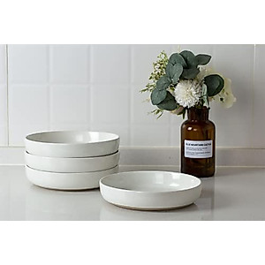 famiware Milkyway 33 oz Bowl Set, Pasta Bowls Set of 4, Salad Bowls Perfect for Your Friend for Housewarming, Thanksgiving, Christmas, White