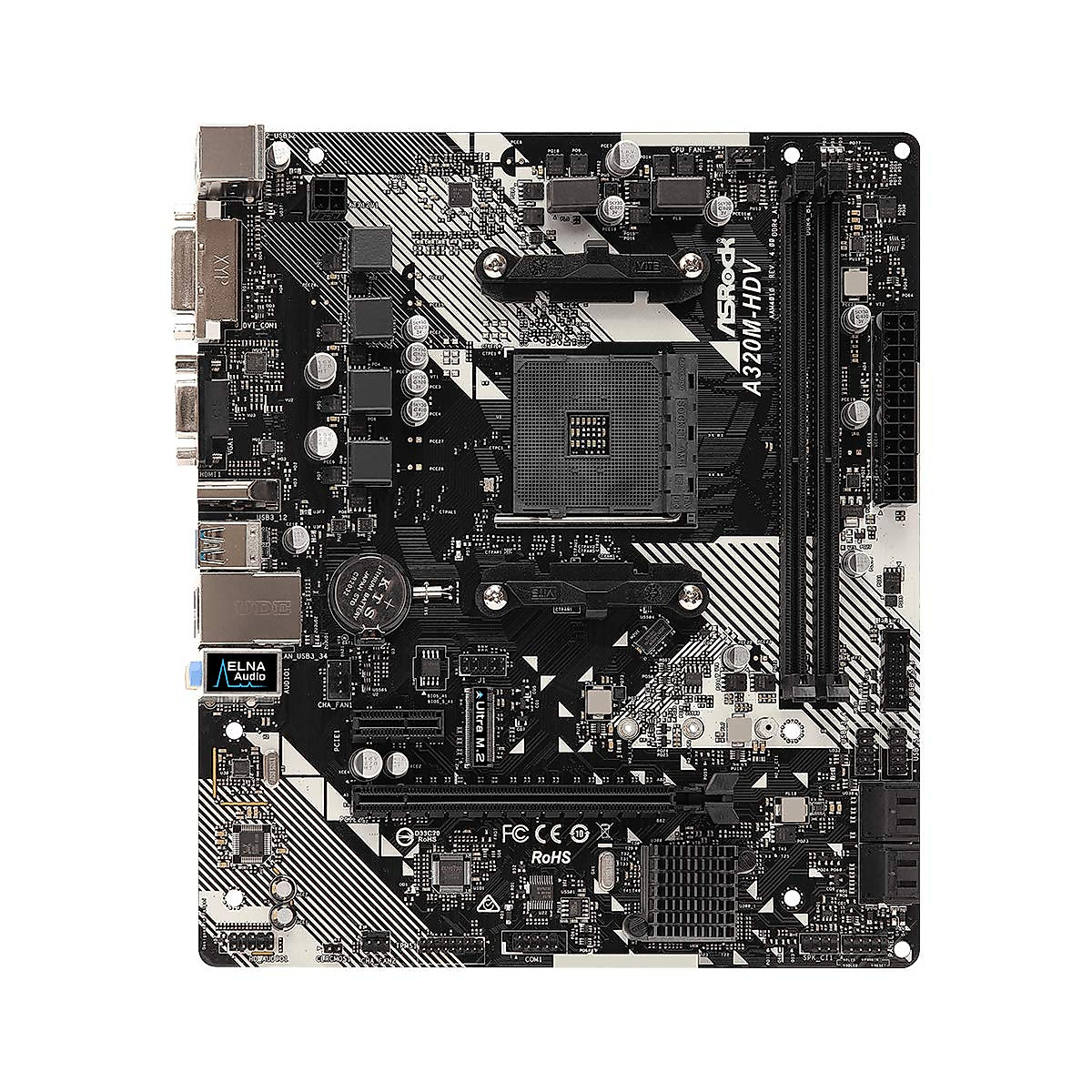 ASRock AMD Ryzen AM4 Compatible with A320 Chip MicroATX Motherboard A320M-HDV R4.0
