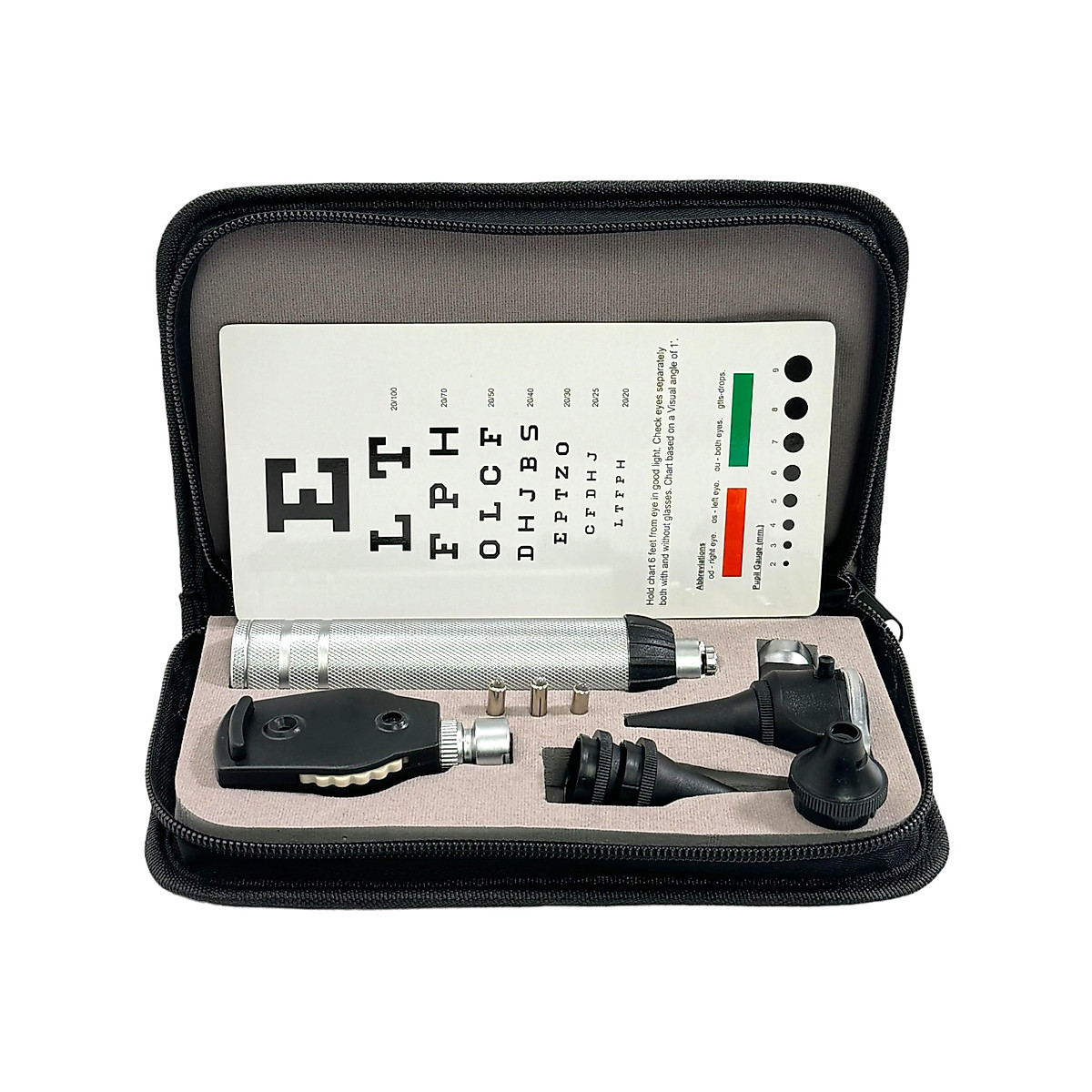 Cynamed Otoscope Set-3.2V Bright White LED Otoscope Set with Accessories - The Perfect Tool for Nurses (Zipper Leather Case)
