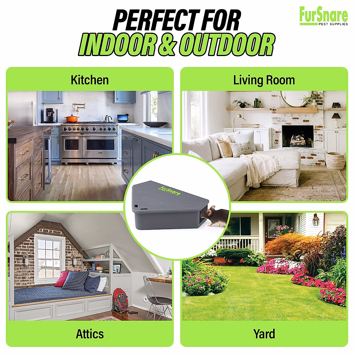 Mouse Bait Stations for Mice Outdoor and Indoor - Mice Bait Stations Box with Keys Fully Safety Design and Key Required Keeps Children and Pets Safe, Tamper-Proof, Weatherproof 6 Pack (Gray)