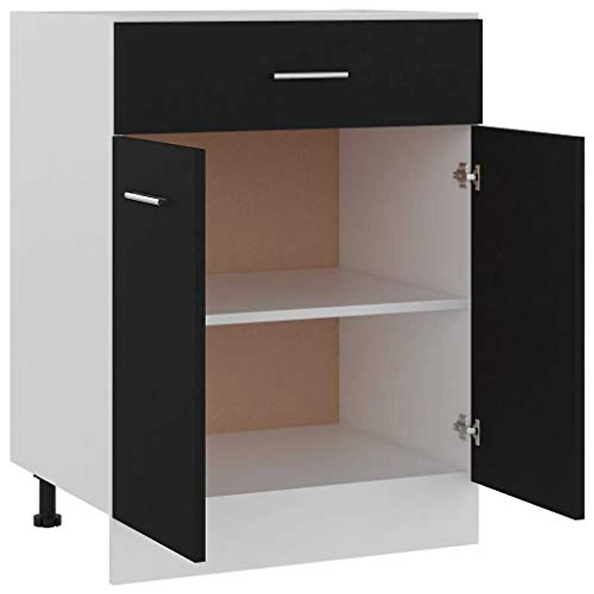 Aisifx Drawer Bottom Cabinet Black 23.6"x18.1"x32.1" Engineered Wood