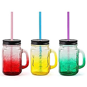 12 Pieces 11 Inches Reusable Plastic Straws for Tall Cups and Tumblers, BPA-Free Unbreakable Clear Colored Replacement Drinking Straws with 1 Cleaning Brush, Not Dishwasher Safe