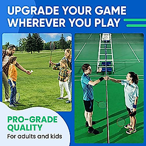 MATTCOT Badminton Set of 2 Rackets – 2 Carbon Fiber Rackets, 3 Badminton Birdies, 2 Sweatbands, Overgrip Tape, Frame Protector Tape, Portable Case – Outdoor Family Games & Pro Racket Sports By MATTCOT