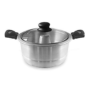 Bene Casa - Aluminum Flan Mold Double Boiler with Glass Lid (1.6 Liter) - Includes Aluminum Inner Pan (8") - Dishwasher Safe