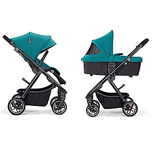 Diono Excurze Carrycot for Newborn Baby, Stroller Bassinet for Baby, Breathable Mattress for Comfortable Sleeping, Suitable from Birth, Blue Turquoise