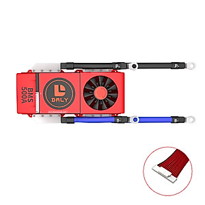 DALY Smart BMS Li-ion 60V 16S 500A with Cooling Fan, with Visible Data Monitoring App Bluetooth Module, UART Communication for Rated 3.7V Lithium Battery Pack Management(Smart BMS,500A Fan)