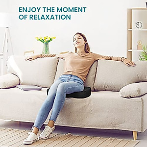 CushZone Gel Seat Cushion Office Chair Cushion for All-Day Sitting - Back, Sciatica, Coccyx Tailbone Pain Relief Cushion - Ergonomic Seat Cushion for Office Chairs, Car Seat, Gaming Chair - Black