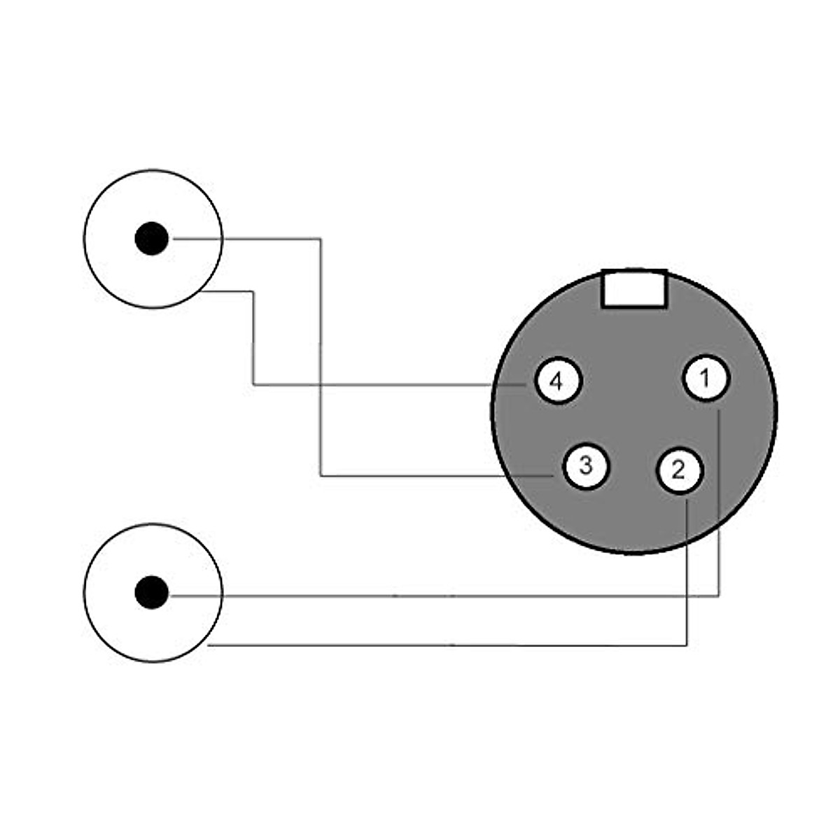 Youkamoo 4 Pin XLR to RCA Silver Plated Audio Headphone Adapter Cable 1 FT 0.3M XLR Male