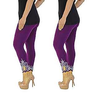 BAGELISE Leggings for Women High Waist Scrunch Butt Leggings for Women Seamless High Waisted Slimming Workout Gym Yoga Pants Capri Pants for Women Womens Sweatpants Tall Purple