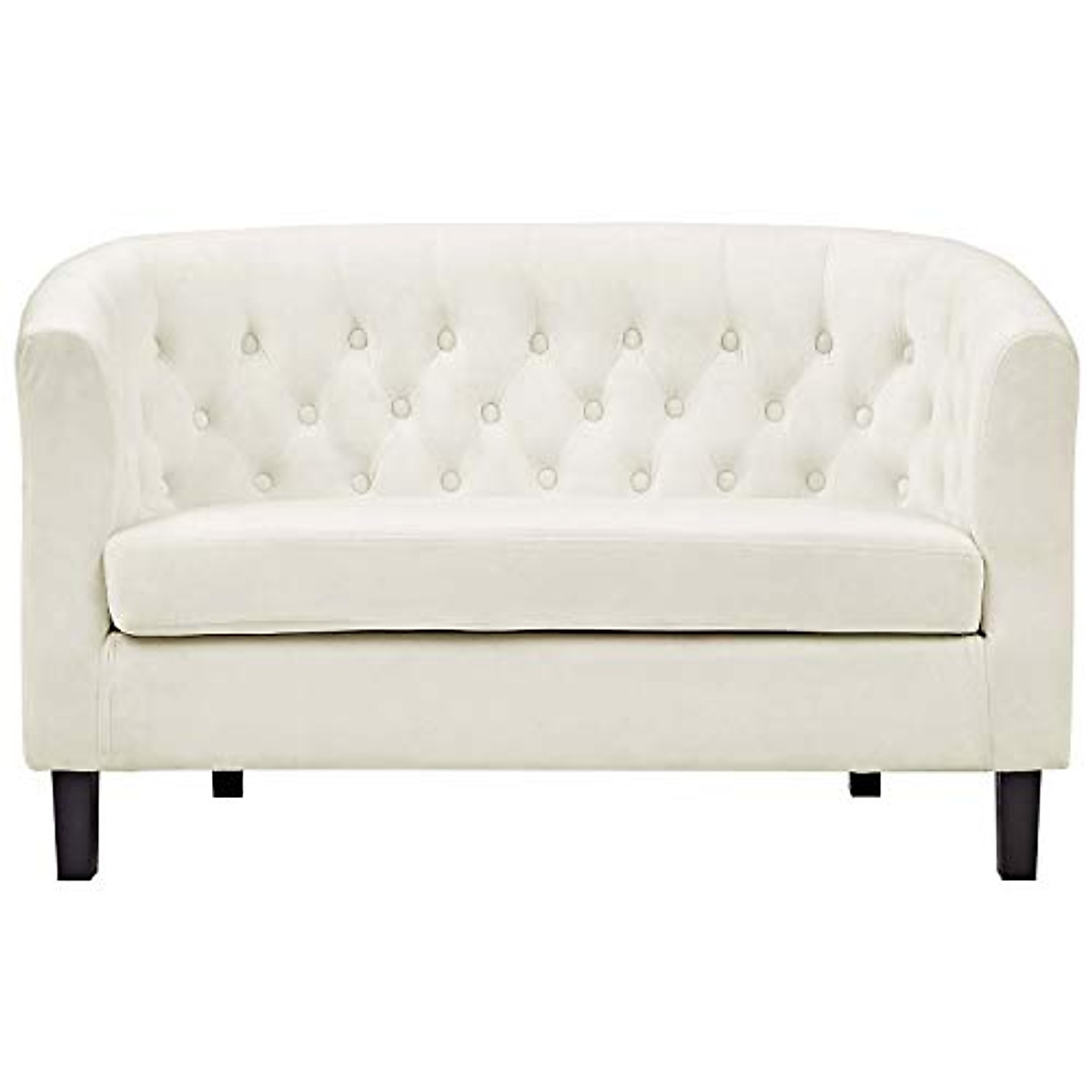Modway Prospect Velvet Upholstered Contemporary Modern Loveseat In Ivory