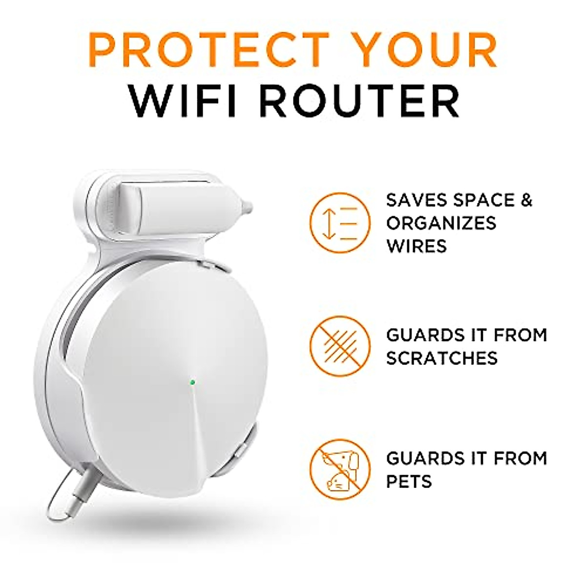 BANGCHEER Wi-Fi Wall Mount, Cable and Power Line Storage Boxes for TP-Link Deco M5, Suitable for Sorting Home Wi-Fi Routers, Wall Mounts That are Easy to be Installed on The Celling (White-3Pack)