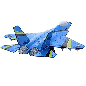 HSOMiD Alloy Planes/Airplane/Aircraft Toy with Pull Back Stealth Bombers and Fighter Planes Black (Blue)