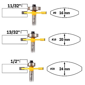 YONICO Biscuit Cutter Joint Slot Router Bit & Bearing Set 1/4-Inch Shank 14383q