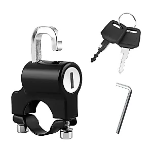 BELOMI Motorcycle Helmet Lock Anti-Theft, Universal Tamper-Proof Helmet Security Lock with 2 Keys & Wrench, Aluminum Alloy Safety Lock for Motorbike Scooter Street Bike, Handlebar Mount 22mm 7/8"