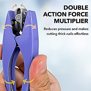 Clipperpro Omega Select Fingernail Clipper - Senior Finger Nail Clippers for Women and Men | Ergonomic Nail Cutter Clipper with 180 Degree Swivel Head | Sharp, Durable Thick Nail Clippers