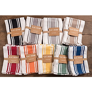 KAF Home Kitchen Towels, Set of 6, Black & White, 100% Cotton, Machine Washable, Ultra Absorbent