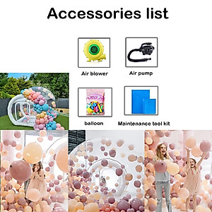 Inflatable Bubble House, Reihipun Bubble Tent for Kids Party Balloons Clear Inflatable 16.4FT Dome 6FT Tunnel for Home Party, Malls, Parks Event Exhibition