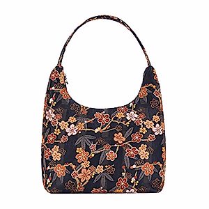 Signare Tapestry Hobo Shoulder bag slough purse for Women with Ume Sakura Japanese Style