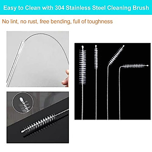 TeHappy Water Bottle Straw for Replacement, Reusable Straws for 64oz and 128oz Big Bottles Jugs, 4 Extra Long 14.9’’ Straw with 2 Cleaning Brushes Set of 6, Cut to Fit Any Bottle