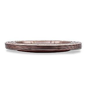 Brightalk 13-Inch Stainless Steel Charger Plates, 6Pcs Copper Dinner Plate Chargers Round Server Ware