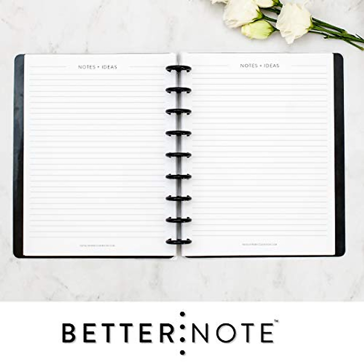 BetterNote Notes Refill Pages for Discbound Notebooks, fits Classic Happy Planner, Levenger Circa, TUL, Staples Arc, InkWell Press, Talia (Classic- 25 Sheets, 9-Disc, 7"x9.25")