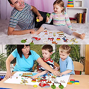 Farm Animals Felt Flannel Boards Stories Precut Figures for Toddlers Preschool, Craft Toy Gifts for Kids as Storytelling Interactive Teaching Activity Kits (21)