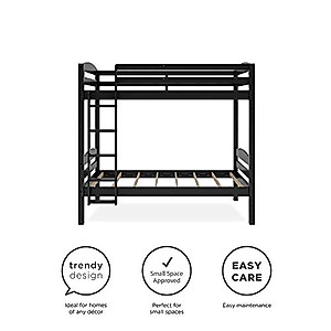 DHP Dorel Living Clearwater Triple Wood Bunk, Twin Size, Black Bed