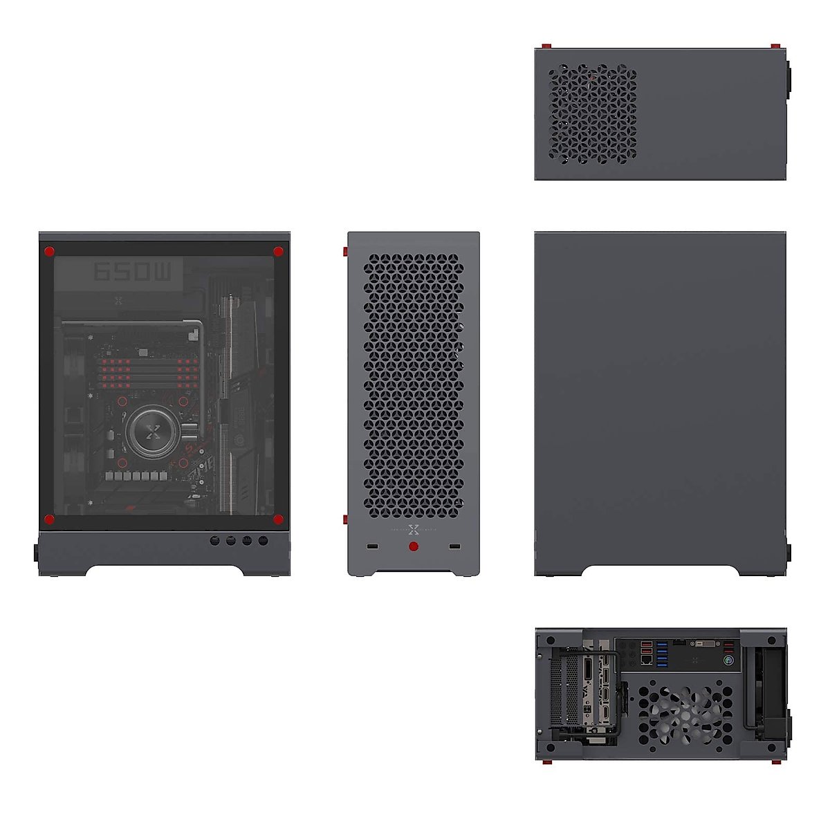 C1(C1 Upgraded Version)Micro ATX Computer Case for PC 2023 Mid Tower Aluminum Alloy Large Side Penetration MATX ITX Gaming Case in-Line Long Graphics Card ATX Power Supply 240 Water-Cooled Hard Drive