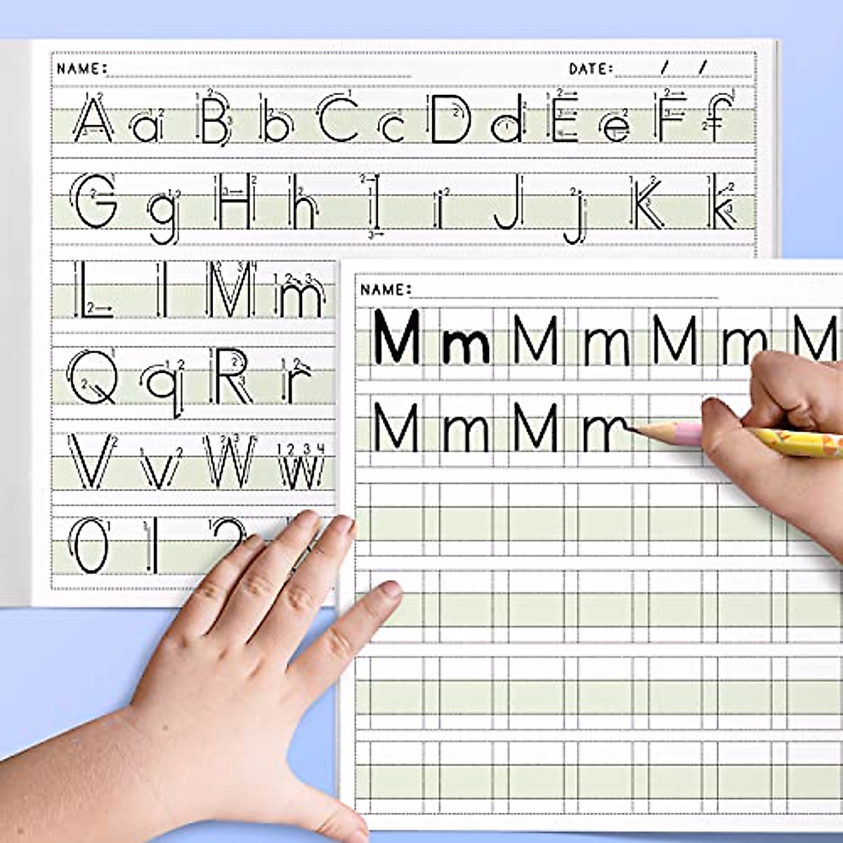 Kindergarten/Preschool Handwriting Workbook- Alphabet & Number Tracing Writing Paper with Lines, Learning Tools for Age 2/3/4/5 Year Old Kids/Boys/Girls, ABC Learning for Toddler, Homeschool Supplies