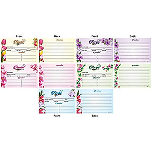 PARTH IMPEX Recipe Cards - (Pack of 50) 4x6 Double Sided, Floral Cards for Family Recipes, Wedding Shower, Bridal Shower, Baby Shower, Housewarming Gifts