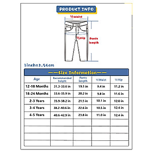 KIDSCOOL SPACE Baby Girl Boy Jeans,Little Kid Elastic Band Inside Ripped,Embroidered Decor Denim Pants,Black,12-18 Months