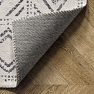 nuLOOM Mia Machine Washable Geometric Medallion Ultra Thin Area Rug, 8' x 10', Light Grey