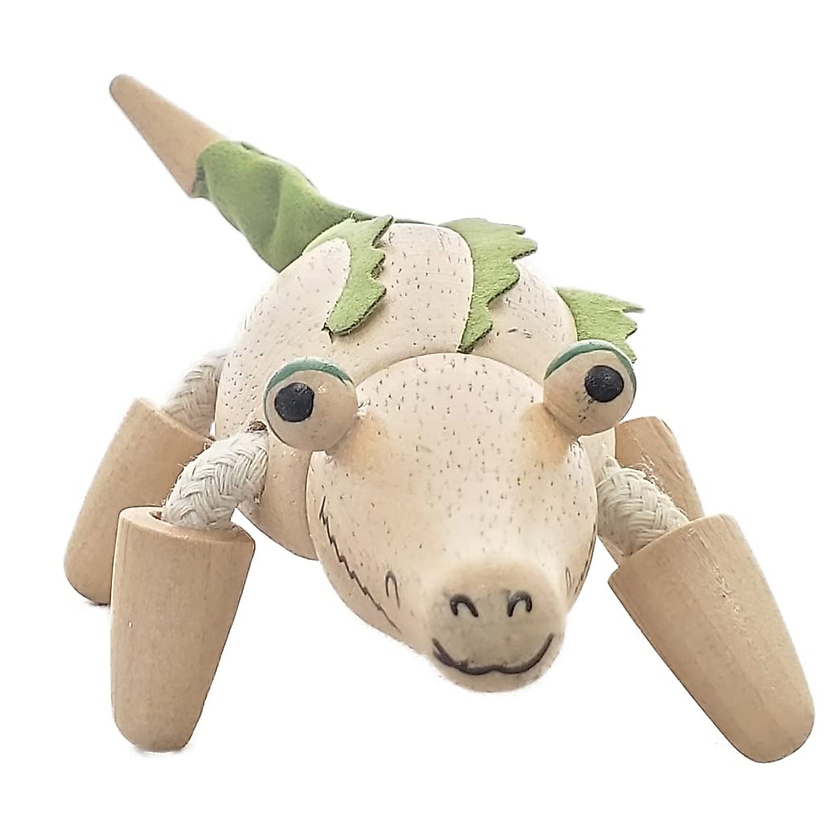 TEKOR Bendable Safari Wooden Animals (Set of 4) | Early Learning Montessori Toy for Toddlers & Kids. Includes a Lion, Alligator, Rhino, Giraffe. Smooth Wood, Bendable Legs, Child Friendly.