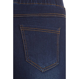 Women's Capris Jean Skinny Pull-On Denim Capri Pants for Women Cropped Jeans Size XL Dark Blue Denim