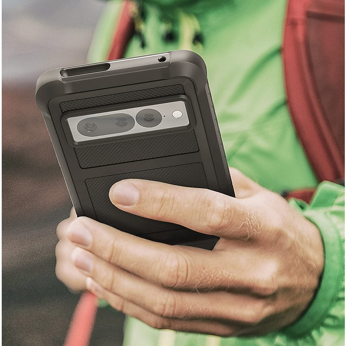 Encased Belt Case Designed for Google Pixel 7 PRO with Holster Clip and Kickstand [Ultra Protective] Full-Body Case with Metal Stand (Black)