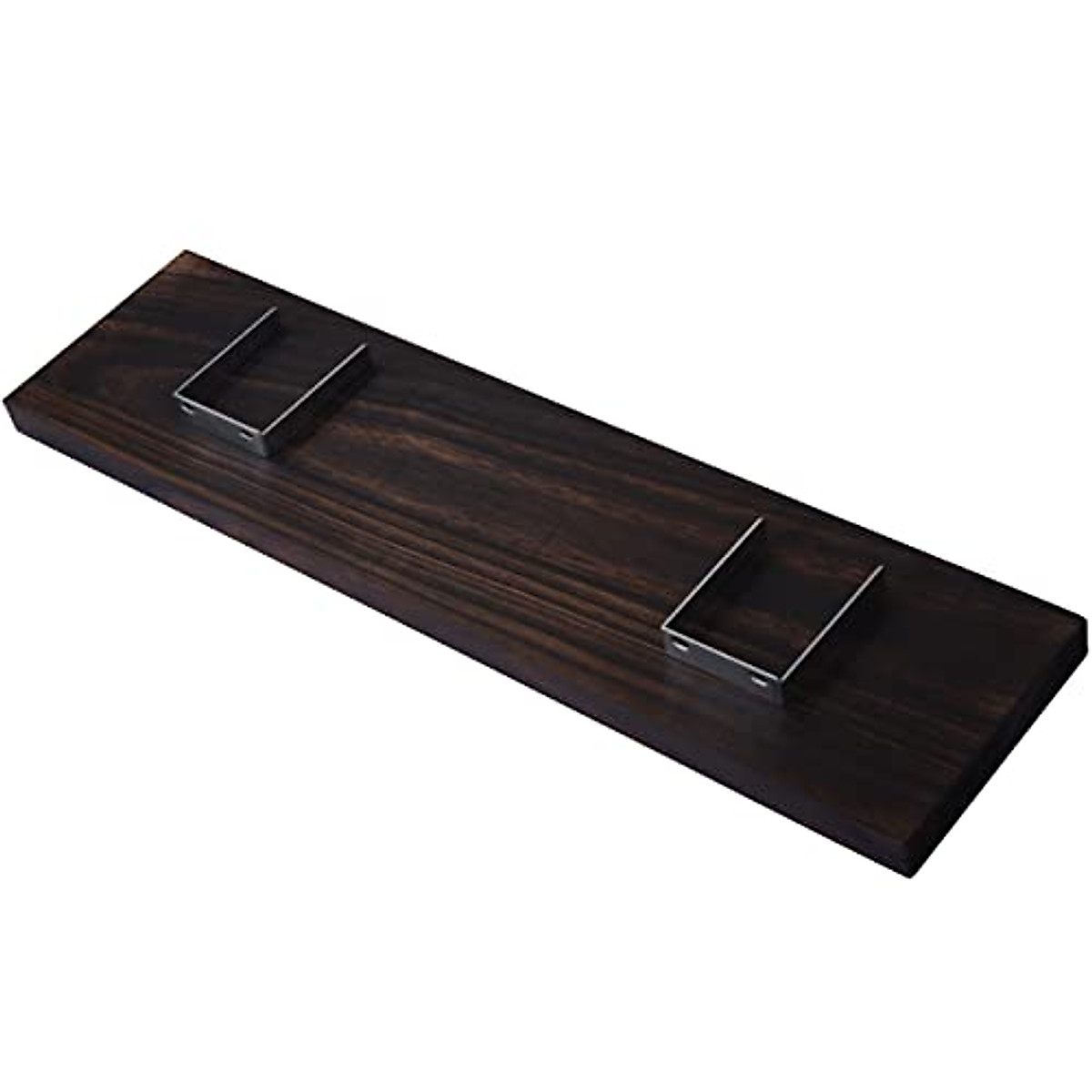 YYWUOJJ Rustic Wood Floating Shelves for Wall Decor Farmhouse Hanging Wall Shelves for Bathroom Kitchen Living Room Bedroom, Set of 4 Walnut 24 Inch