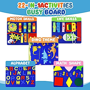 KMTJT Busy Board for Toddlers 2-4 | Montessori Toys for 1 2 3 4 Year Old | Sensory Toys for Toddlers 1-3 | Travel Educational Toys for Plane Car | Gifts Toys for Boys Girls