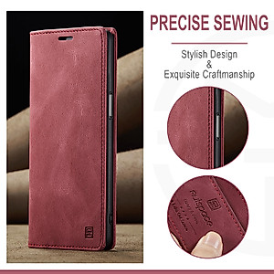 HAII Case for OnePlus Nord N30 5G 2023,PU Leather Folio Flip Wallet Case with Card Holster Stand Kickstand Magnetic Closure Shockproof Phone Cover for OnePlus Nord N30 5G 6.72 inch 2023 (Red)