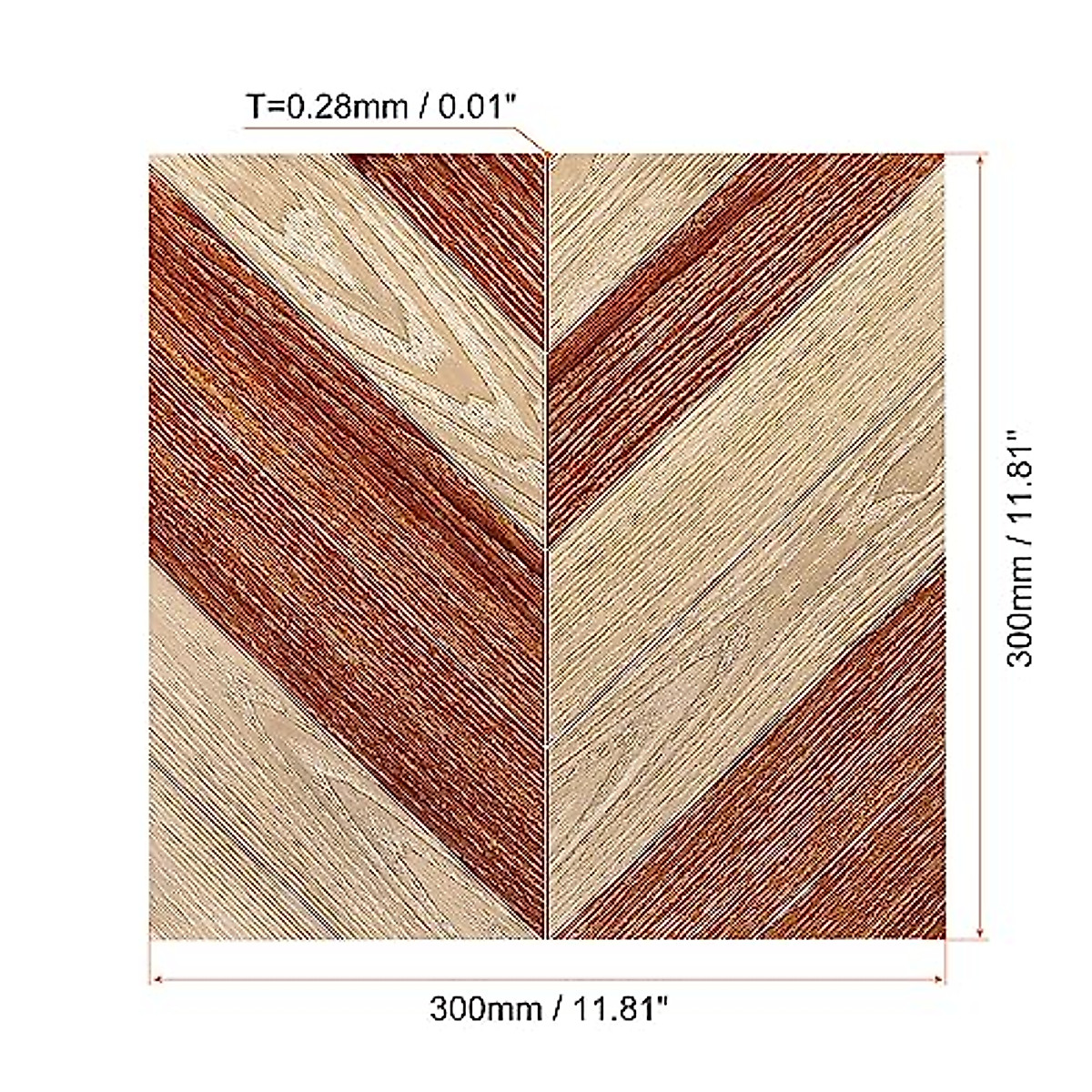 uxcell Peel and Stick Floor Wall Tiles Sticker, 10Pcs 12"x12" Self-Adhesive Wood Grain Floor Stickers Matte Frosted Flooring Tiles for Kitchen Bathroom and Home Decor, Beige+Brown