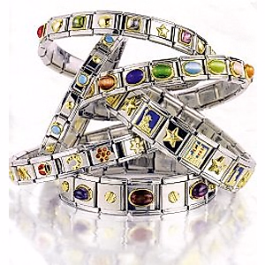 Sexy Sparkles October Birthday Birthstone Italian Charm with Gold Tone Frame