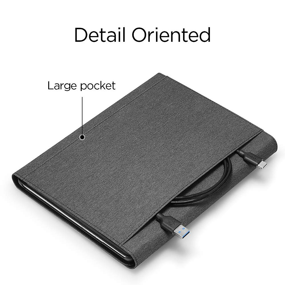 Spigen Stand Folio Designed for Microsoft Surface Go 4 Case (2023) / Surface Go 3 Case (2021) / Surface Go 2 Case (2020) / Surface Go Case (2018) with Pen Holder - Charcoal Gray