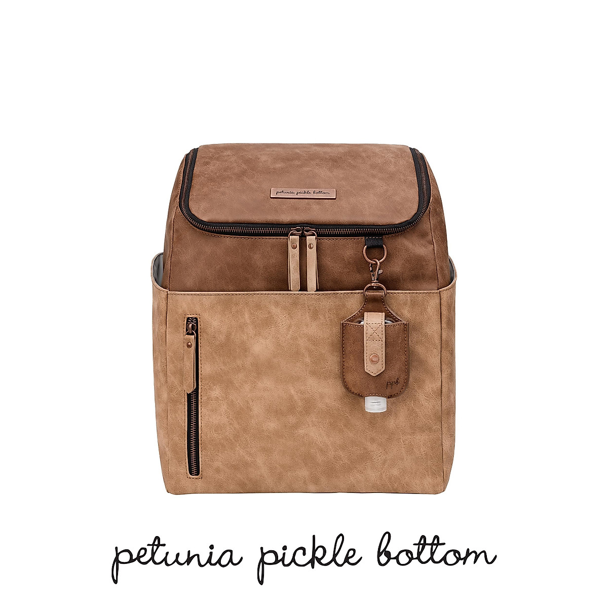 Petunia Pickle Bottom Tempo Backpack, Designed for Busy Families, Attaches to Stroller or Suitcase, Spacious Main Compartment, Brioche