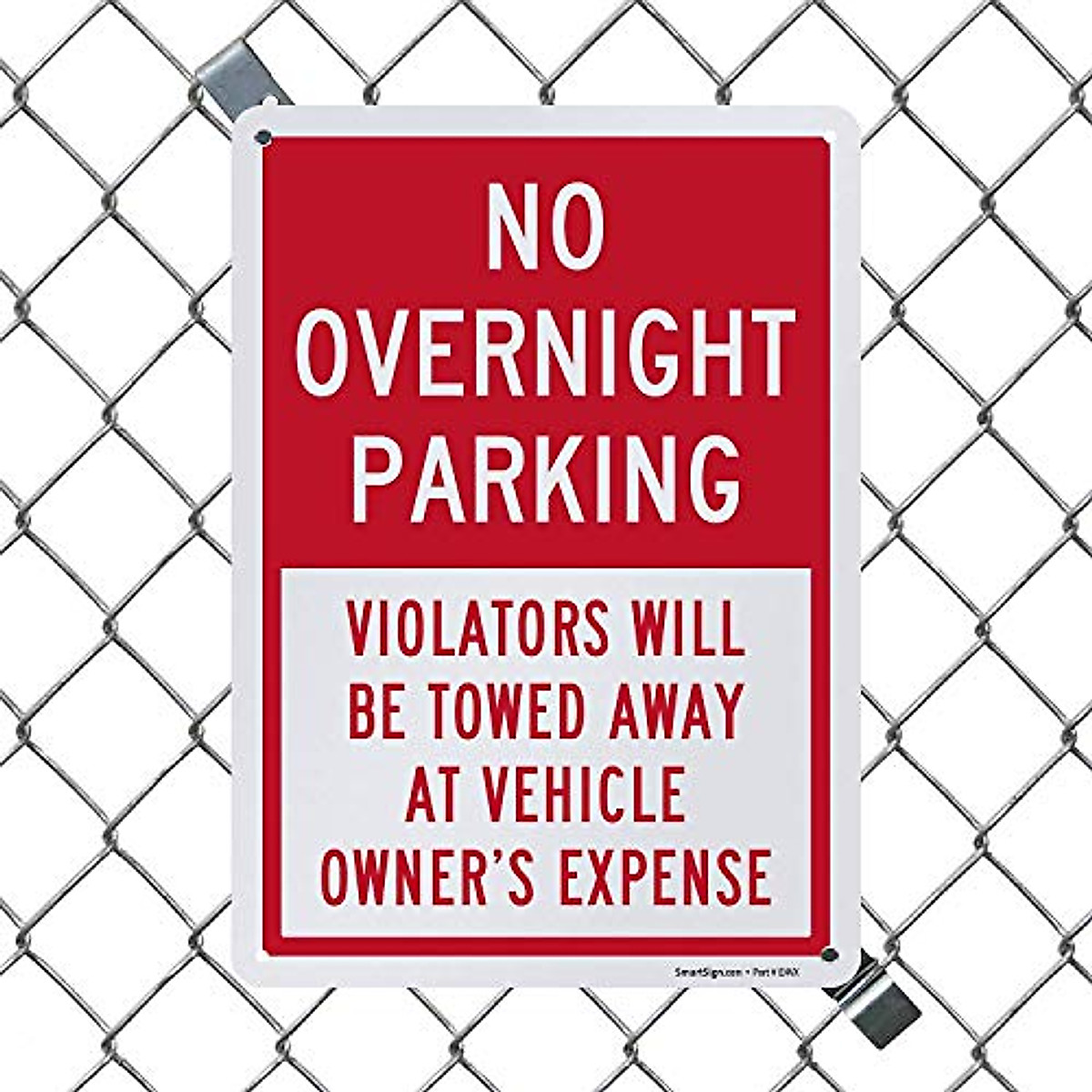 SmartSign “No Overnight Parking - Violators Will Be Towed Away At Vehicle Owner's Expense” Sign | 10" x 14" Engineer Grade Reflective Aluminum