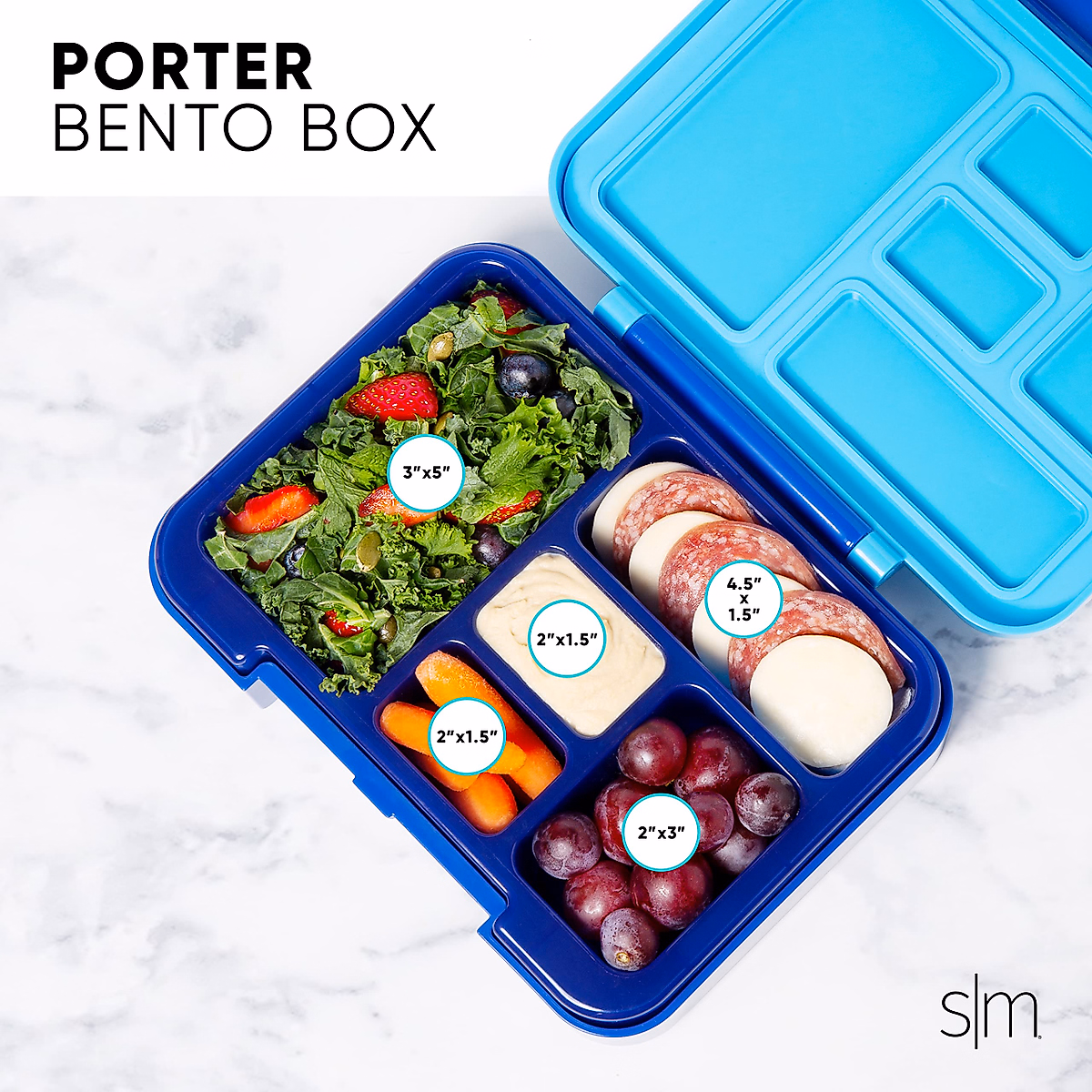 Simple Modern Disney Pixar Bento Lunch Box for Kids | BPA Free, Leakproof, Dishwasher Safe | Lunch Container for Boys, Toddlers | Porter Collection | 5 Compartments | Pixar Pals