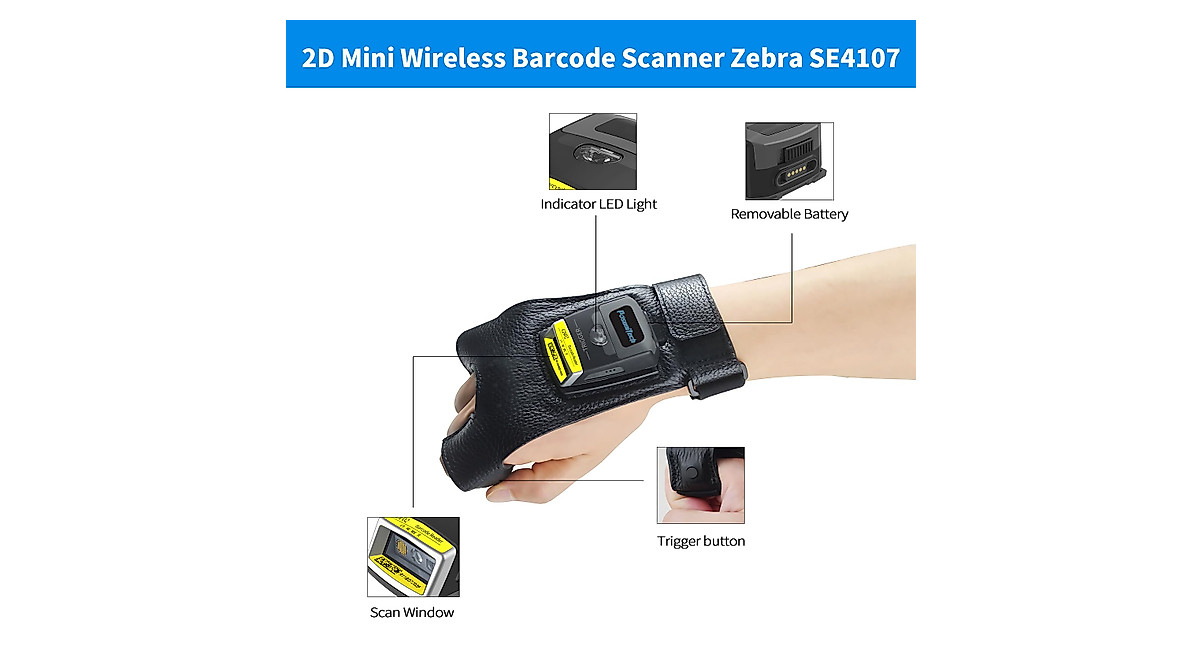 Posunitech Glove Barcode Scanner 2D GS02 - Wearable & NFC Enabled Device