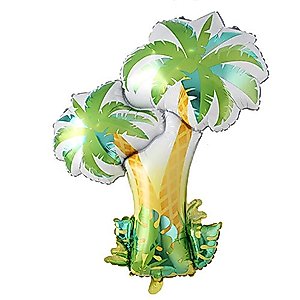 Big Coconut Palm Tree Foil Balloons Birthday Wedding Party Decor Kids Adult Party Hawaii Beach Party Decoration Baby Shower Ball (Palm)