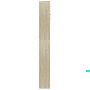 FAMIROSA Washing Machine Shelf, Washer Dryer Storage Shelf, Toilet Bathroom Cabinet Above with 2 Doors and 2 Open compartments 25.2"x10"x74.8"Sonoma Oak