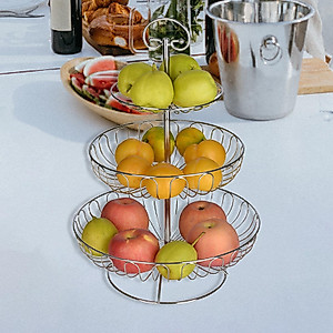 Milageto Detachable Metal Wire Fruit Bowl Banana Hanger for Bathroom Home